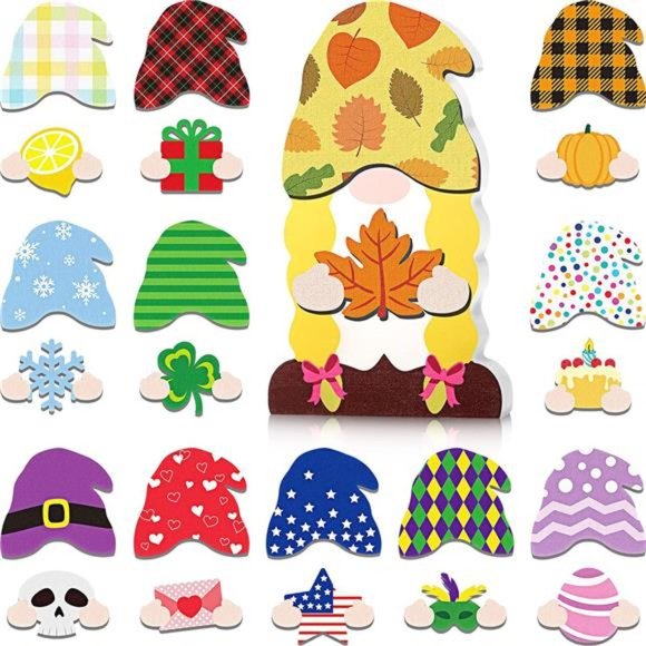 Accents | 24 Pieces Diy Wooden Interchangeable Gnome Signs Wood ...